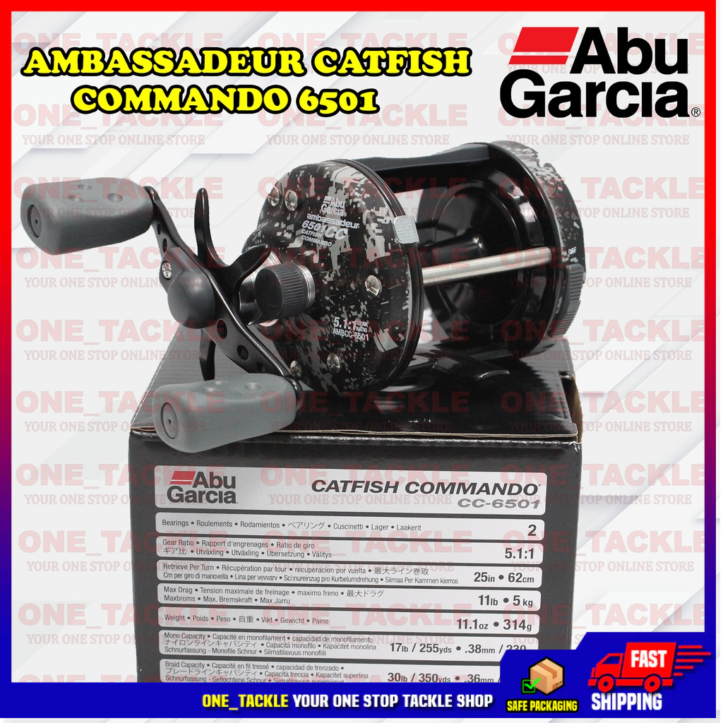 AMBASSADEUR CATFISH COMMANDO 6501 BAIT CASTING REEL (100% ORIGINAL ...