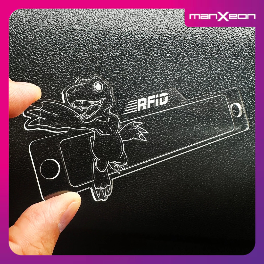 Digimon Touch N Go TNG RFID Barcode Sticker Acrylic Holder Free Stick ...