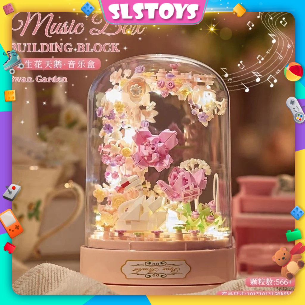 Balody Block 21209 Eternal Flower Swan Music Box Flowers Gift ...