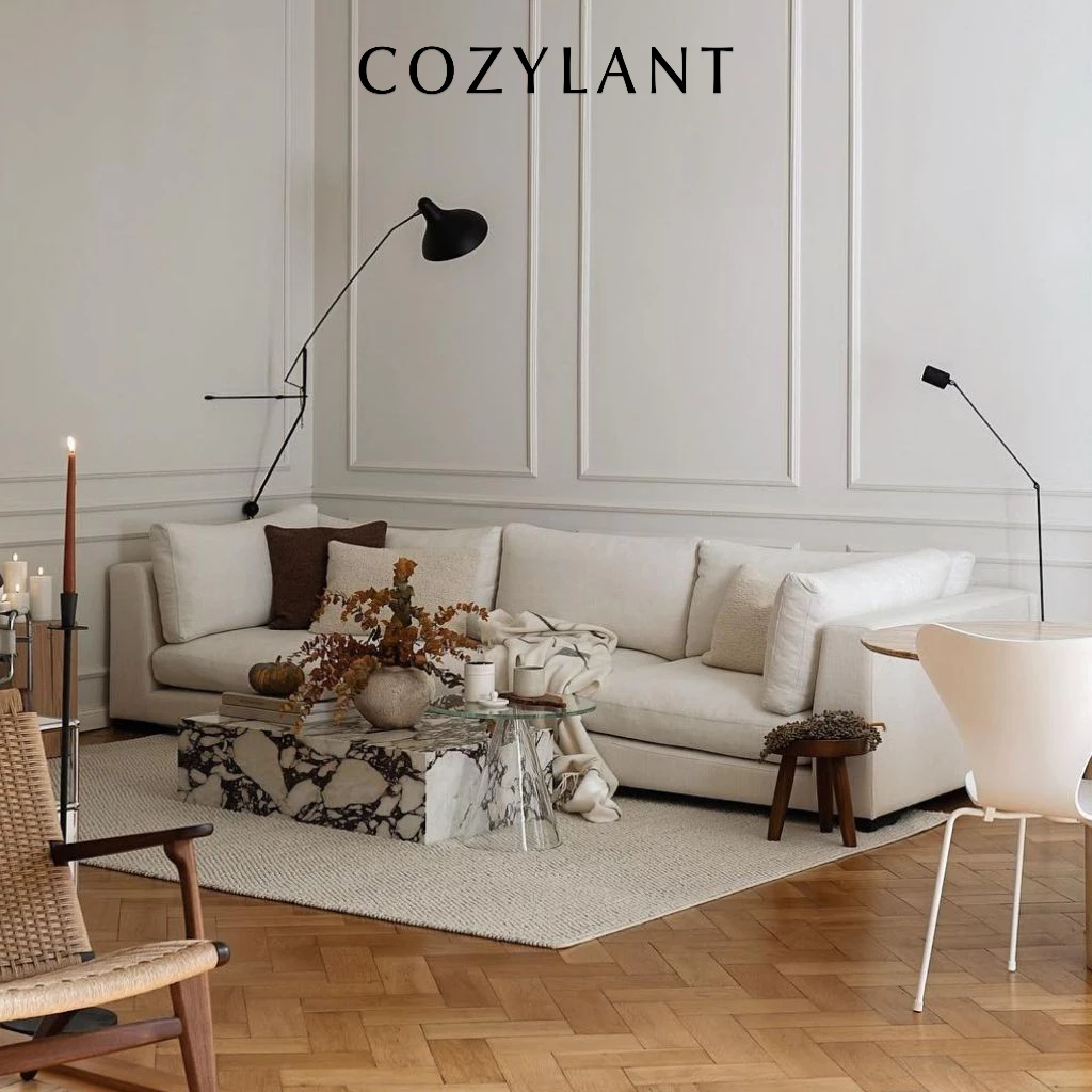 Cozylant Claudia Fabric Sofa / Customizable / 3 Seater Sofa / Modular Sofa / White / Minimalist ...