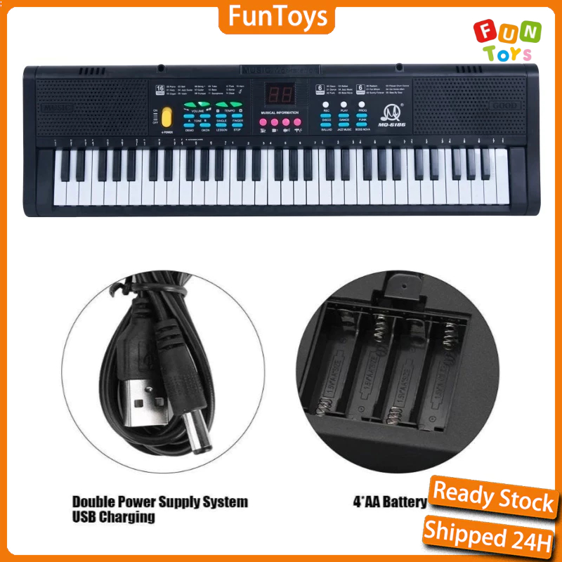 【READY】Kids 61 Keys Electronic Keyboard Piano with LED Display FREE ...