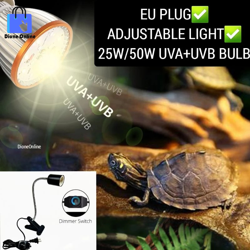 Reptile Turtle Heat Lamp Holder Bulb UVB+UVA light turtle lamp holder basking adjustable holder ...