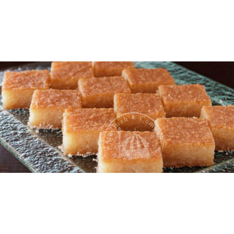 😍 Palestinian Basbousa/Basbosah (type of Semolina Cake) with coconut ...