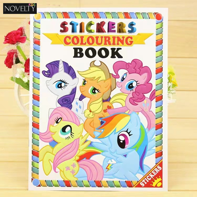Little Pony Sticker & Coloring Book A4 Buku Warna Pelekat Kanak Tadika ...