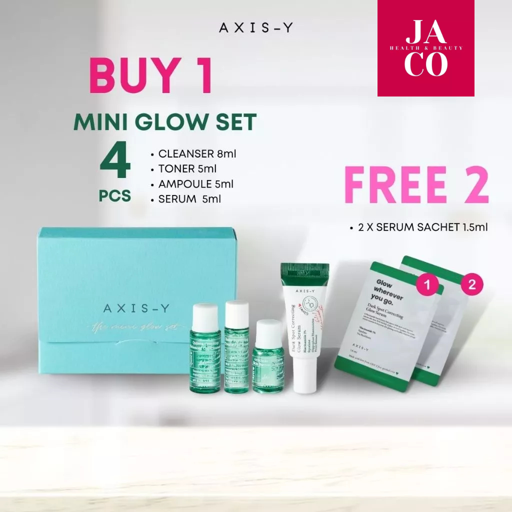 AXIS-Y Mini Glow Set - 4pcs Cleanser Toner Ampoule Dark Spot Correcting ...