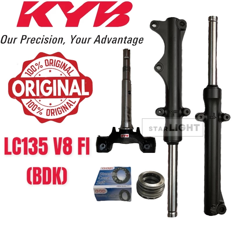 YAMAHA LC135 V8 FI (BDK) 100% ORIGINAL FRONT FORK ASSY / DAMPER KYB FORK T UNDER BRACKET AAP ...