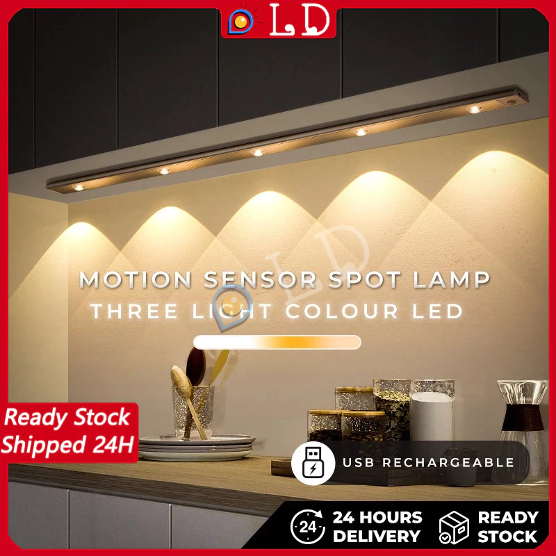 3 Color Dimmable Cat Eye Light Strip LED Desk Lamp Motion Sensor Light ...