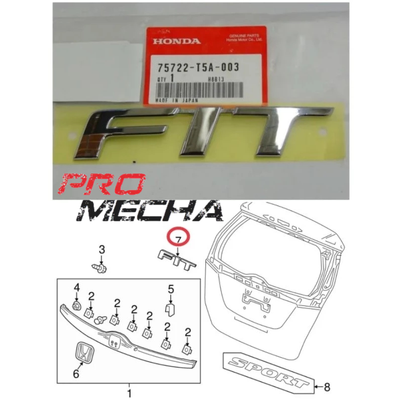 HONDA FIT REAR EMBLEM FIT LOGO. HONDA JAZZ GK5 " FIT " | Shopee Malaysia