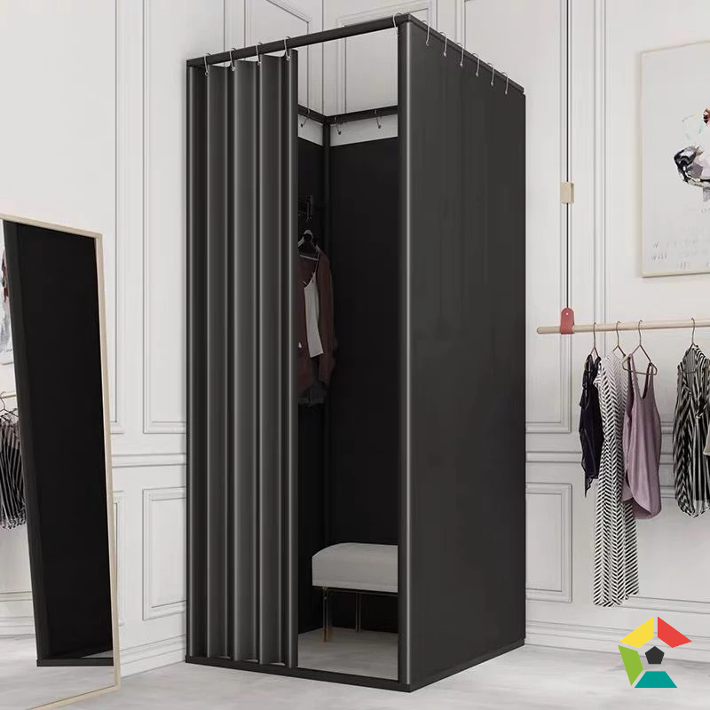 HM Square portable mobile fitting room light absorbing flannel Clothing ...