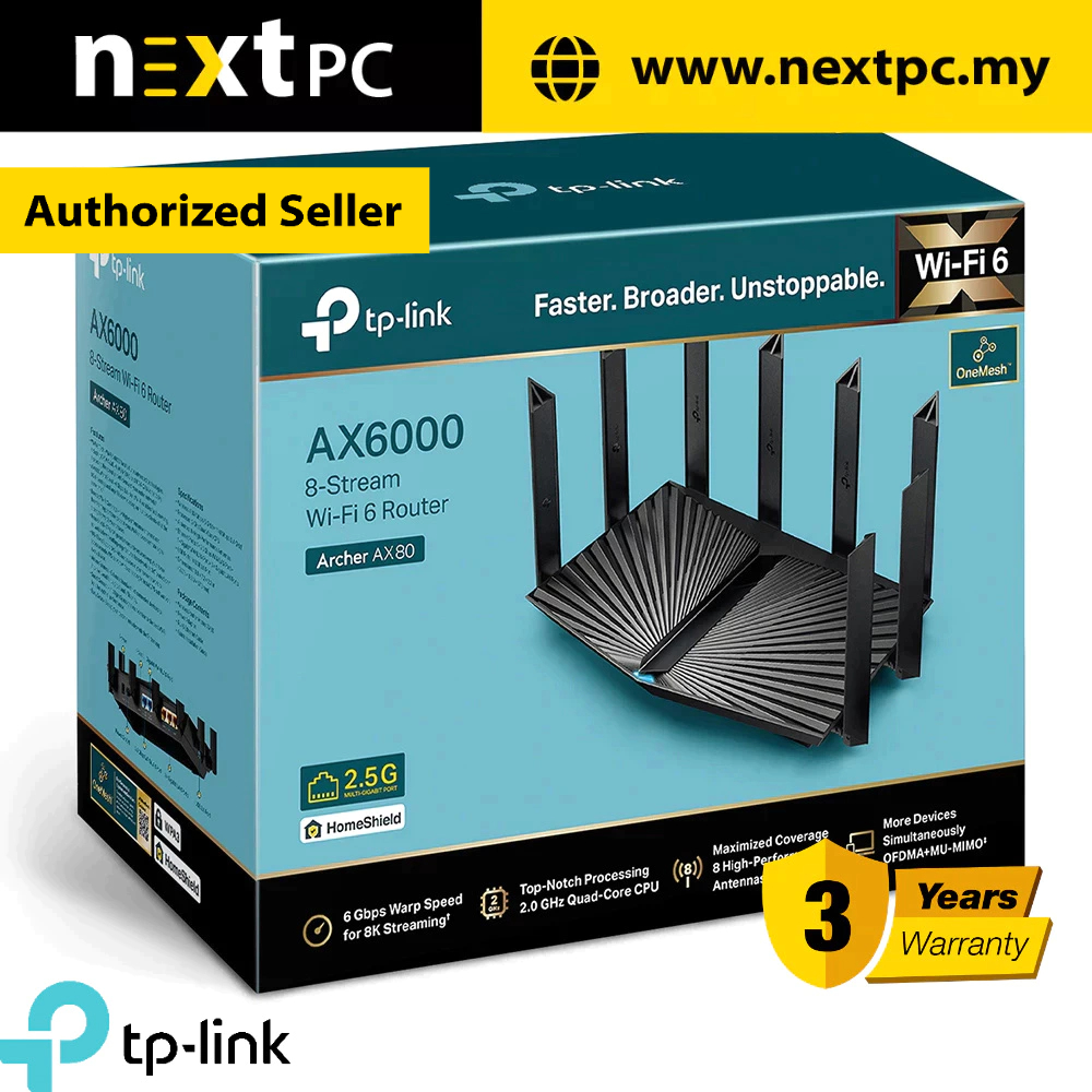 [Ready Stock[ TP-LINK Archer AX80 NEW AX6000 8-Stream Wi-Fi 6 Router ...