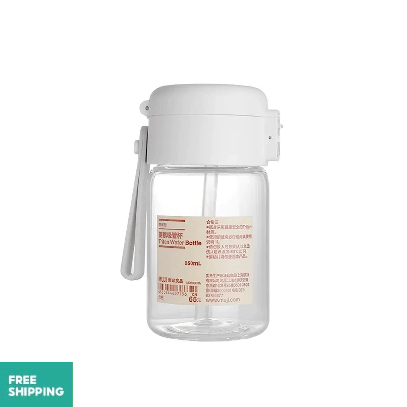 MUJI Clear Bottle With Straw (350ML) | Shopee Malaysia