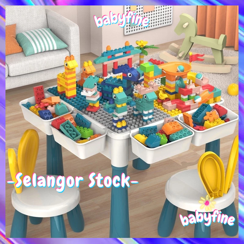 Large Size Kids Multi Function Building Blocks Table Learning Desk Space Sand Activity Brick ...