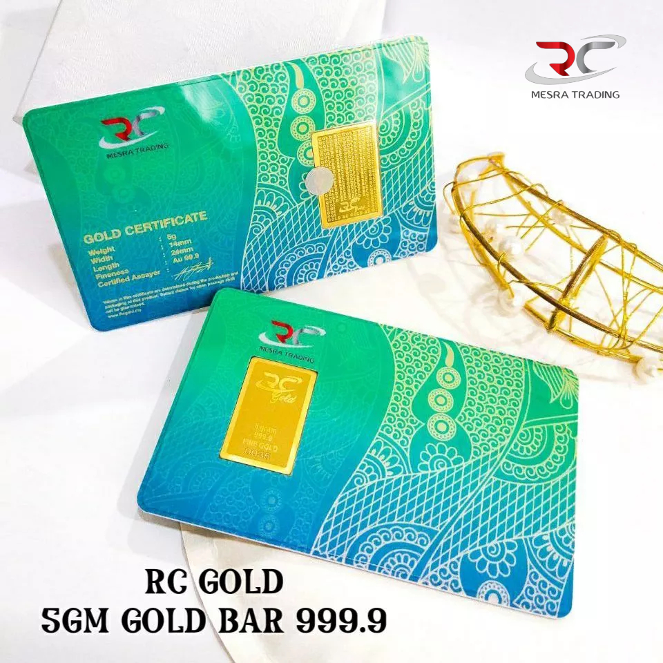 RC GOLD GOLD BAR 999.9 5.00GM BULLION BAR NEW BATIK DESIGN 5GM AU 999.9 ...