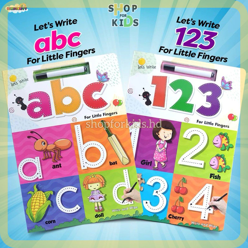 LET'S WRITE ABC / 123 FOR LITTLE FINGERS WITH MARKER PEN | Mari Menulis ...