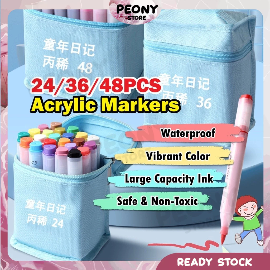 Waterproof Colouring Pen Acrylic Marker Pen Acrylic Painter Watercolor ...
