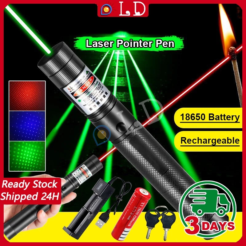 532NM 5MW 303 Green Laser Pointer Laser Pen Rechargeable Visible Beam ...