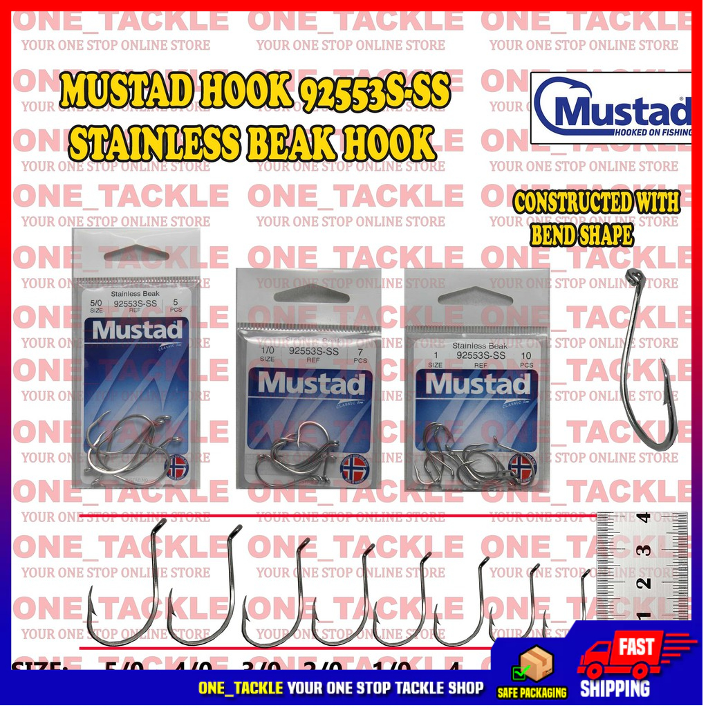 Mustad 92553 SS Stainless Beak Hook mustad hook | Shopee Malaysia