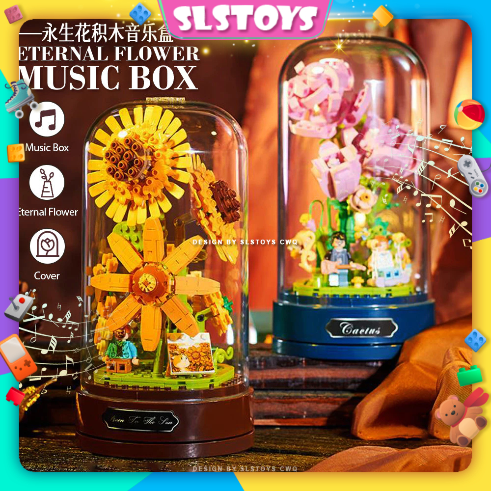 Balody Block 21101 / 21102 Eternal Flower Music Box Flowers Gift ...