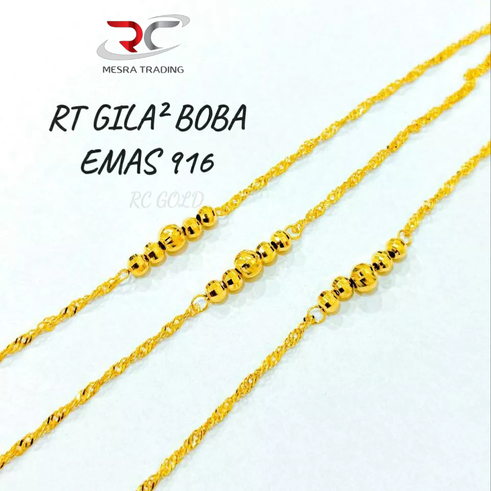 RANTAI TANGAN GILA GILA BOLA PAHAT EMAS TULEN 916 RT GILA BOBA EMAS 916 ...