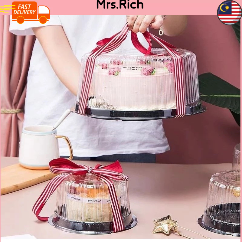 10pcs/set🇲🇾4/6/8inch Bekas kek/Transparent cake box/Round box container ...