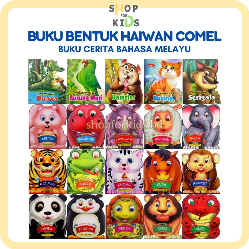 BUKU CERITA BERBENTUK HAIWAN COMEL | Animal Shape Story Book Bahasa ...