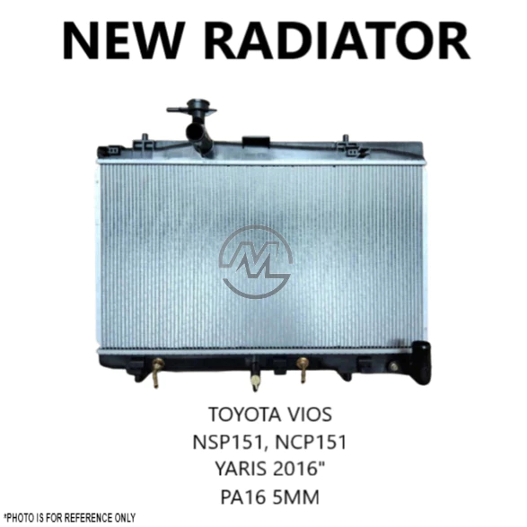 NEW RADIATOR TOYOTA VIOS NSP151 NCP151 TOYOTA YARIS 2016" PA16 5MM ...