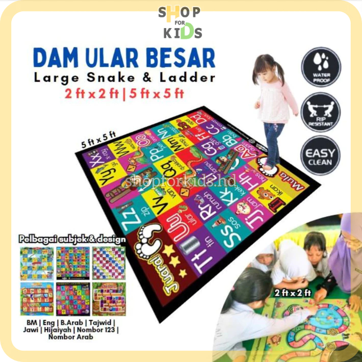 DAM ULAR BBM MOMMYHAPPY 2x2 5x5 | Big Snake Ladder Game ABC JAWI ...