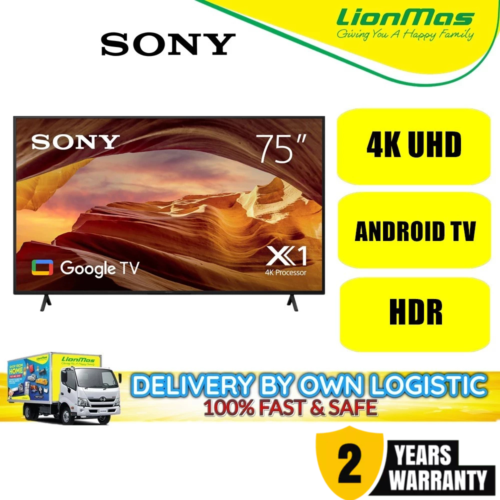 SONY 75" 4K Ultra HD Smart Android TV HDR KD-75X77L | Shopee Malaysia