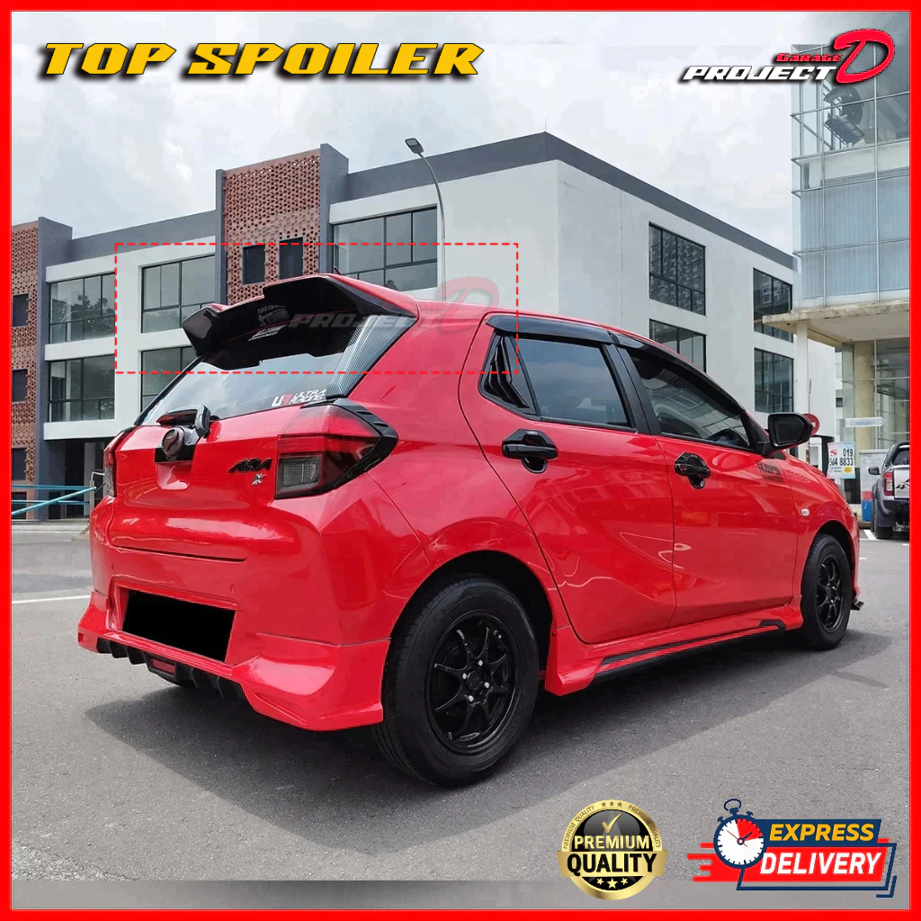 💥Ready Stock💥With Box💥 Perodua New Axia 2023 **ACE** Fiber Top Spoiler ...