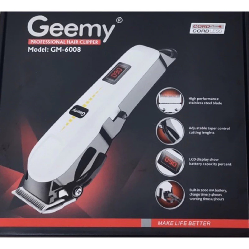 Geemy Gm6008 Hair Clipper Rechargeable Trimmer Men Beard Trimmer ...