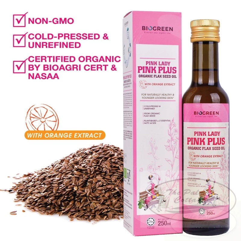 Biogreen Pink Lady Pink Plus Organic Flaxseed Oil with Orange Extract ...