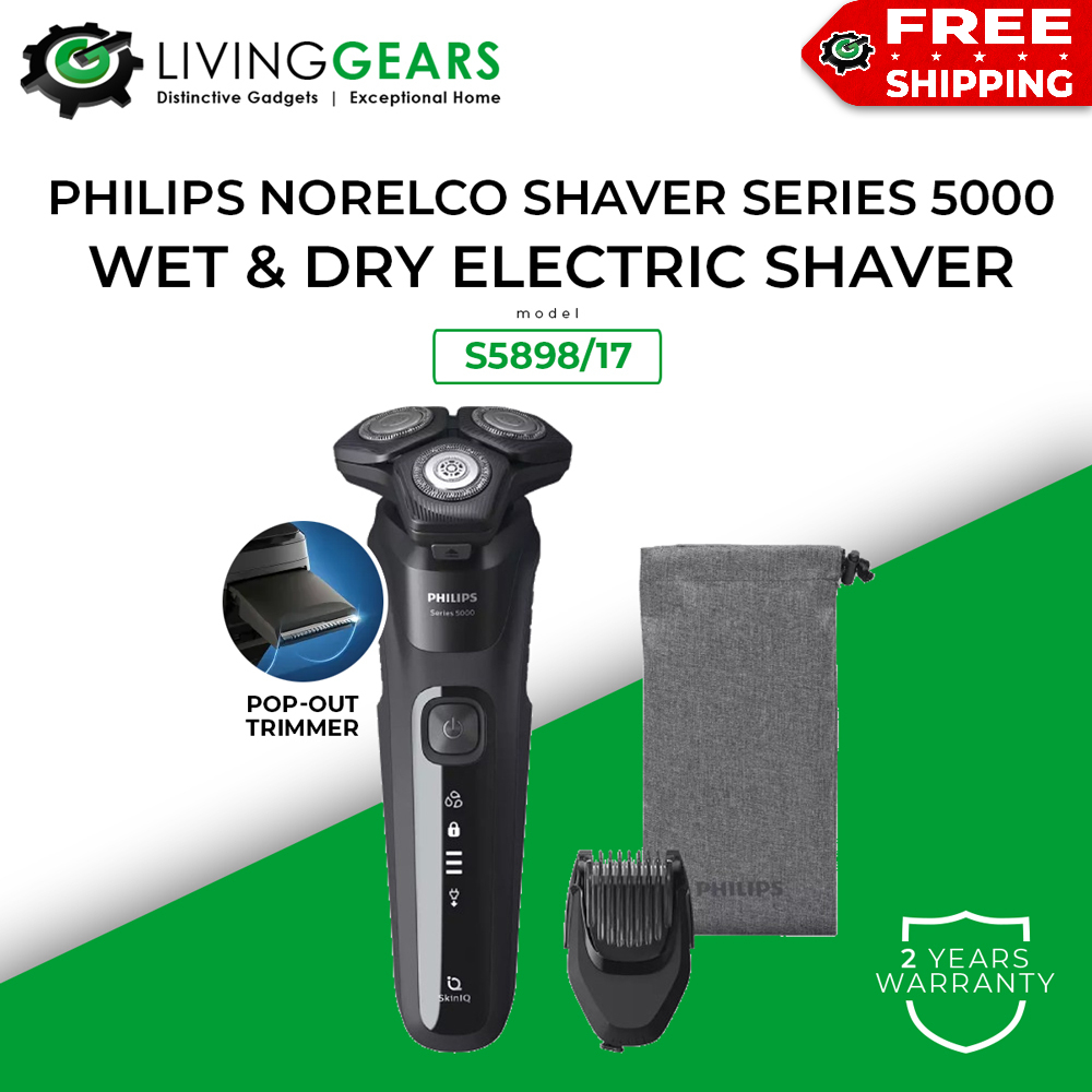 Philips S5898 Shaver Series 5000 Wet & Dry Electric Rechargeable Shaver ...