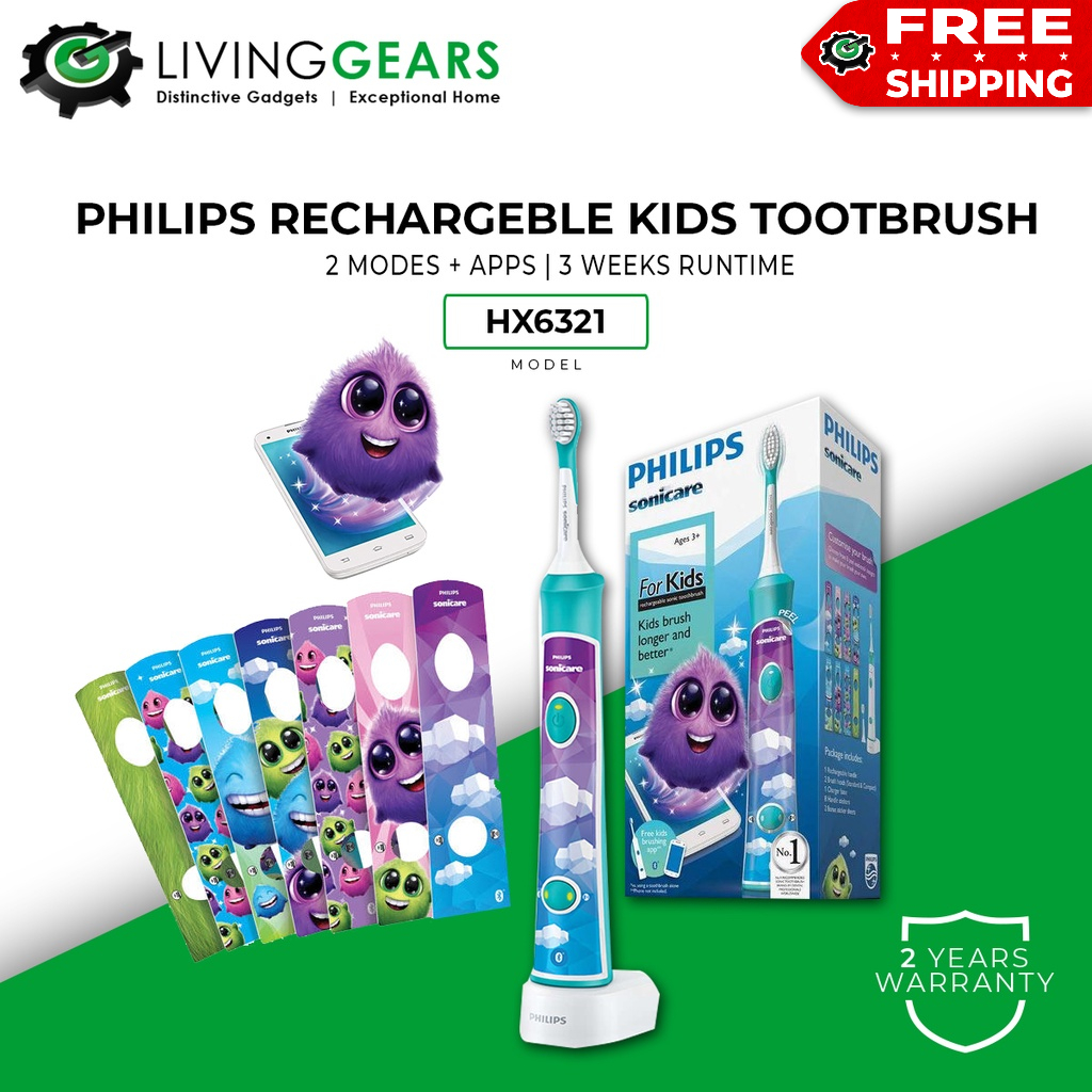 Philips AGE 3+ / 9+ Sonicare Kids Bluetooth Enabled Electric ...