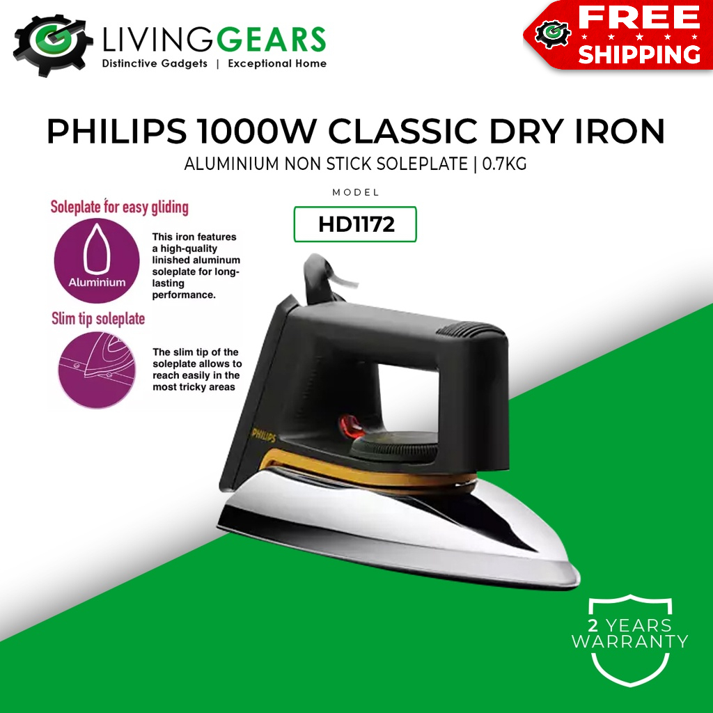 Philips HD1172 Classic Dry Iron (1000W) HD1172/01 | Shopee Malaysia