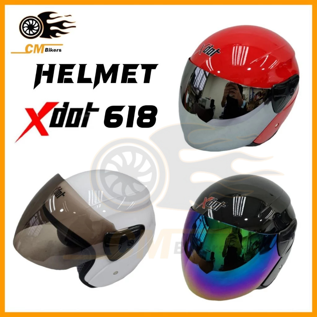 Motor Helmet X-DOT G618 with Visor Sirim Approved Xdot 618 Topi ...
