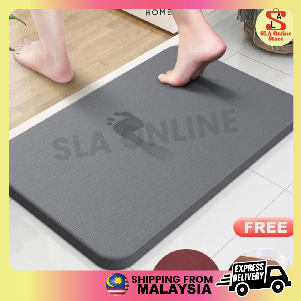 【COLOUR】Bathroom Mat Diatom Mud Mat Bathroom Mat Floor Mat Alas Kaki ...