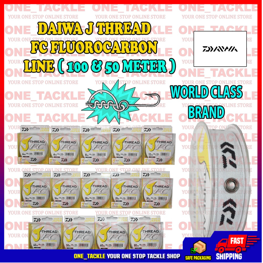 Daiwa J-Thread 100% Fluoro carbon line ( MADE IN JAPAN ) 50m/100m 100% ...