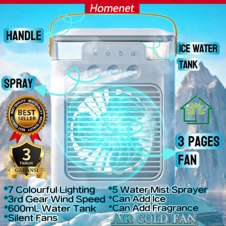 3 in 1 Mini Air Cooler USB Connection Portable Fan Humidifier Purifier ...