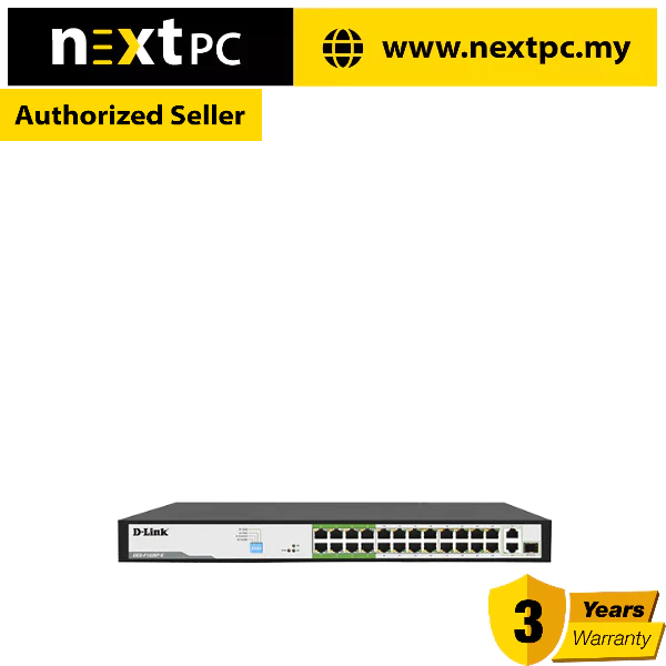 [Ready Stock] D-LINK 250M 24-Port Fast Ethernet PoE Switch with 1 ...