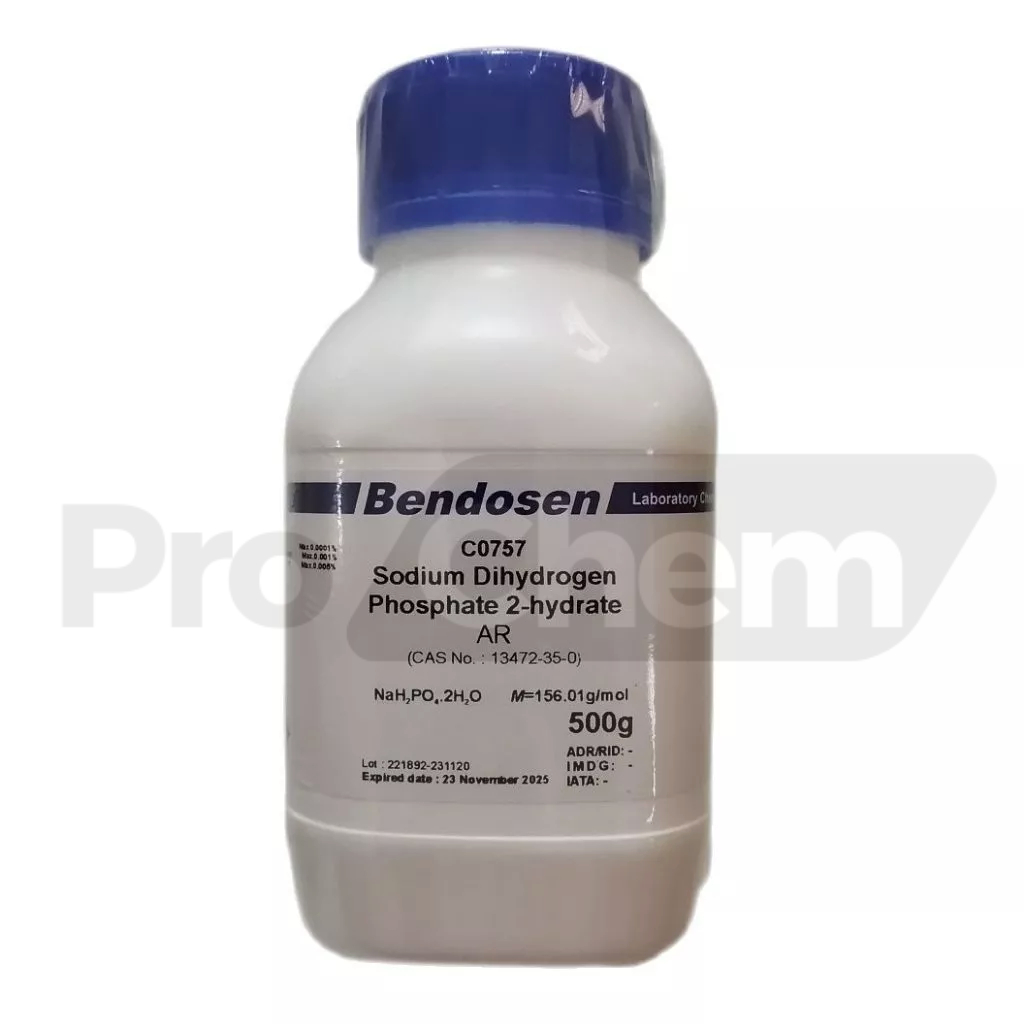 Sodium di-Hydrogen Phosphate 2H2O AR, Bendosen 500g [CAS No. 13472-35-0 ...