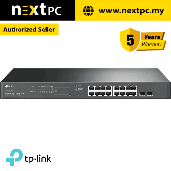 [Ready Stock] TP-LINK TL-SG2218P JetStream 18-Port Gigabit Smart Switch with 16-Port PoE+/ 5 ...