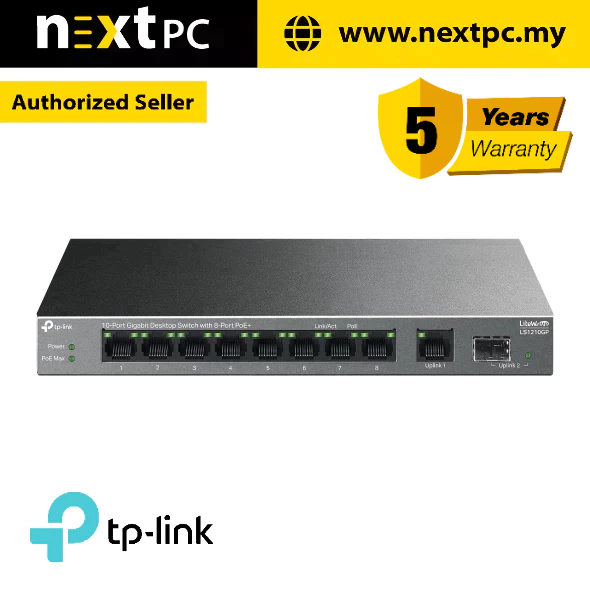 [Ready Stock] TP-LINK LS1210GP 10-Port Gigabit Desktop Switch with 8 ...