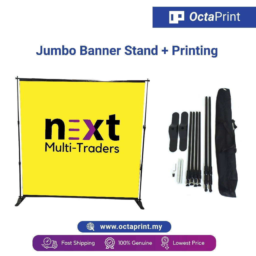 [Ready Stock] Jumbo Backdrop Banner Stand Metal Aluminium + Printing ...