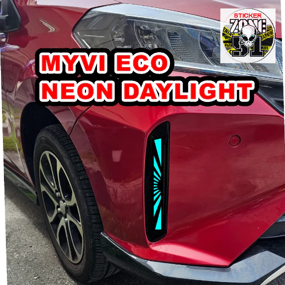 Perodua Myvi Eco Neon Daylight Sticker [ One Pair ] 10 Colors Selection ...