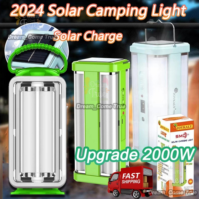 2000W Solar Lampu Camping Solar/DC Rechargeable Tahan Lama Emergency ...