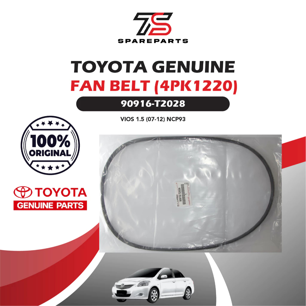 Toyota Fan Belt (4PK1220) 90916-T2028 Vios NCP93 Vios 1.5 (07-) (1pcs ...