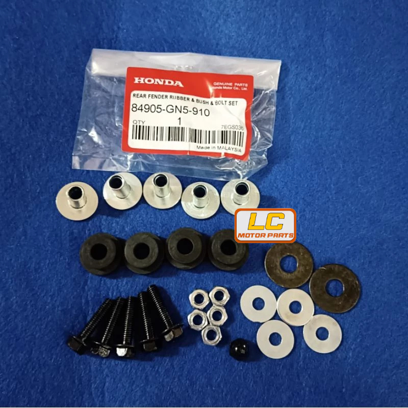 ORIGINAL HONDA EX5 HIGH POWER REAR FENDER RUBBER & BUSH & BOLT SET ...