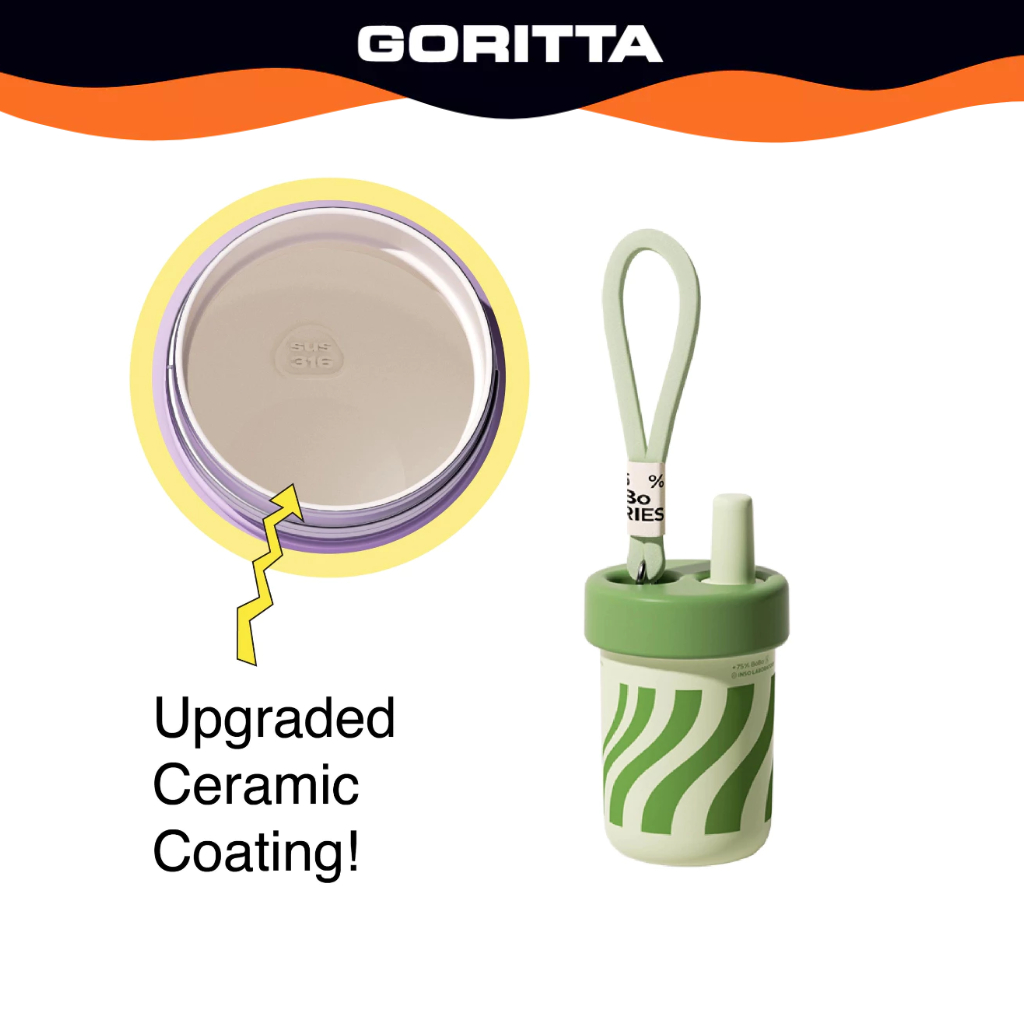 CHAKO LAB BoBo Cup (Ceramic) 485ml - Green | Upgraded Ceramic Coating ...