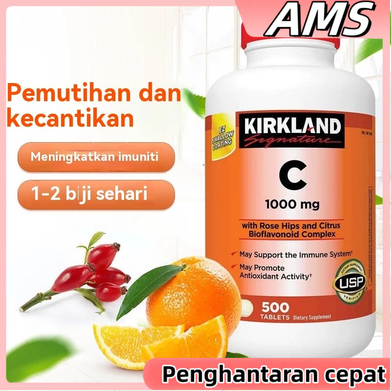Kirkland Signature Vitamin C Supplement 1000mg 500 Tablets-AMS | Shopee ...