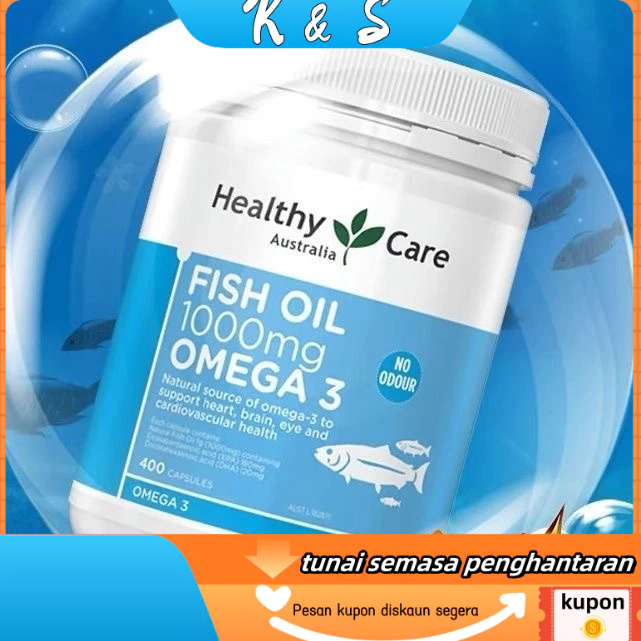 [Expiry Date: 2027]Healthy Care Fish Oil 1000mg 400 Capsules Omega-3 NO ...